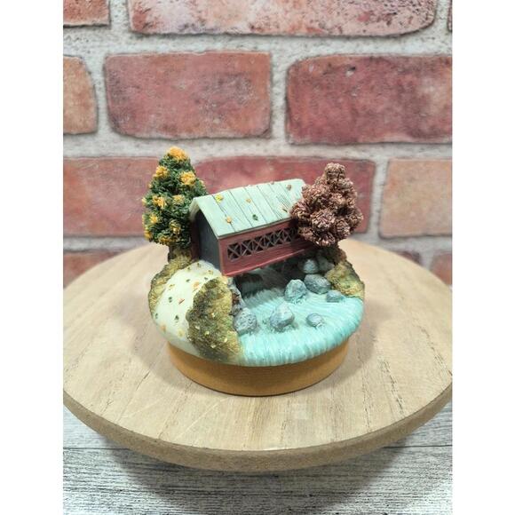 Accents | 1998 Our America Autumn Covered Bridge Candle Jar Topper ...
